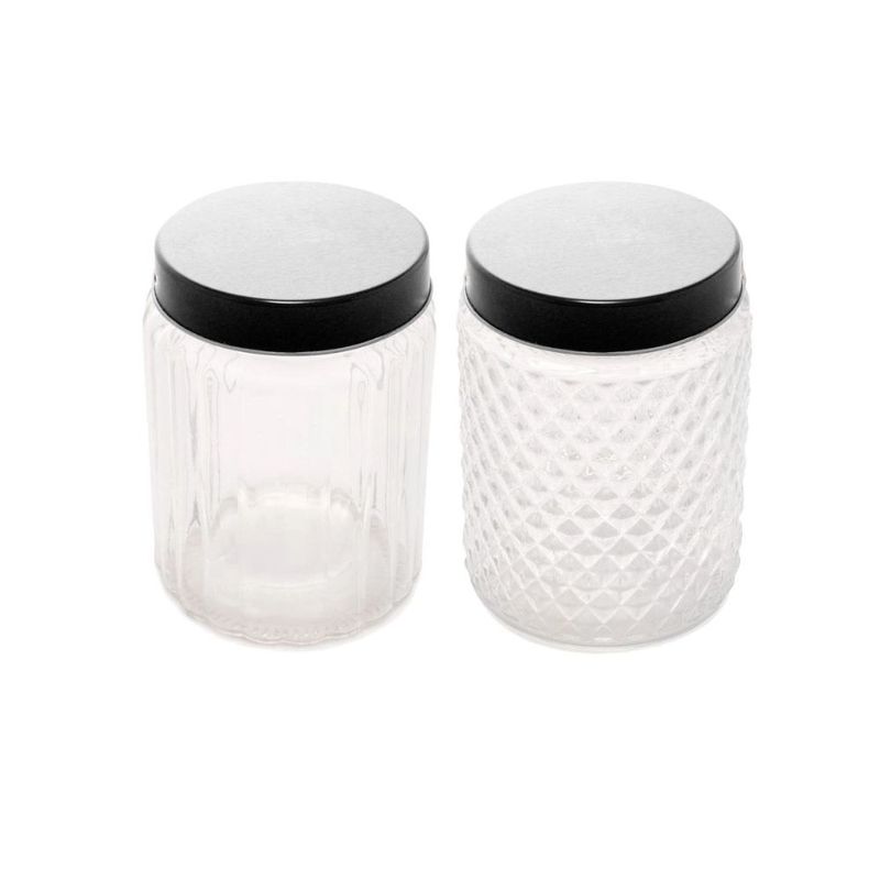 Porta Mantimento de Vidro Sortido Com Tampa Inox Preta 500ml - Niazi Chohfi Porta Mantimento de Vidro Sortido Com Tampa Inox Preta 500ml - Niazi Chohfi